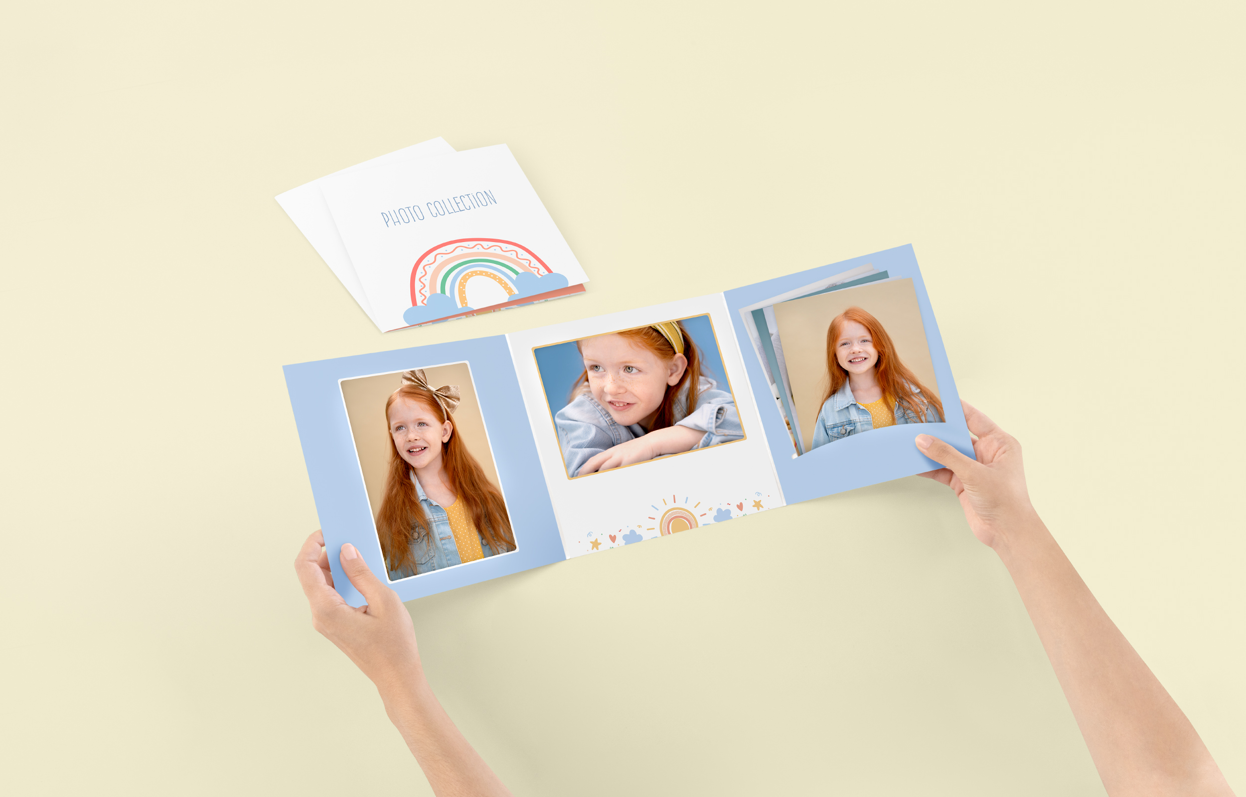 Valokuvakansio koulun ja päiväkodin valokuvausta varten